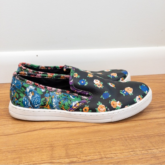 Coach | Shoes | Coach Parkside Black Floral Leather Slip On Sneakers ...